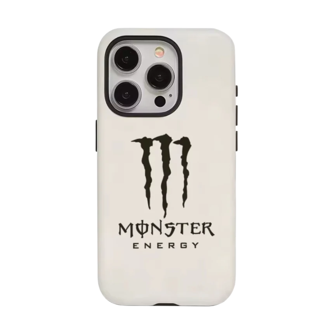 Monster Energy iPhone Case White – Minimal Logo Design – Snackodrink